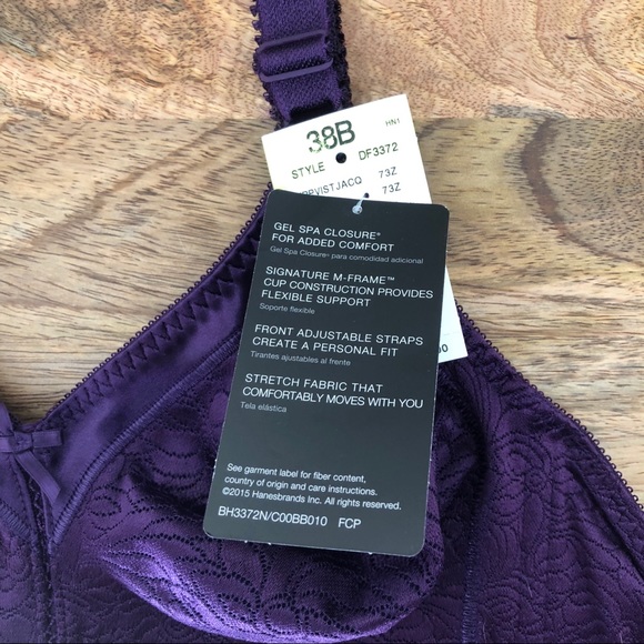 Bali | Intimates & Sleepwear | Purple Bali Double Support Comfort U Bra ...
